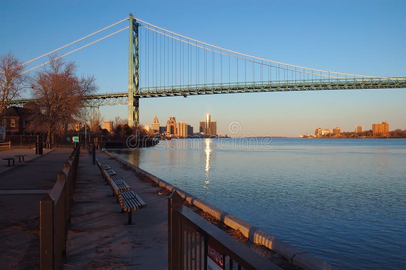 Ambassador Bridge stock image. Image of downtown, road - 9031881