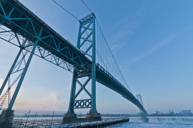 Ambassador Bridge, Windsor Ontario Canada Stock Image - Image of aerial ...