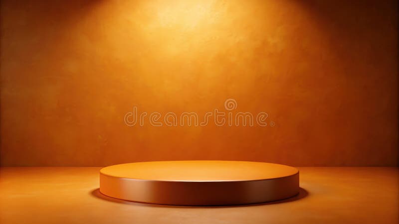 Amber Backdrop with a Circular Platform for Product Display. Generative ...