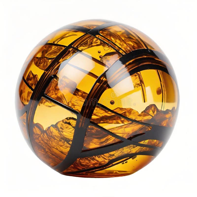 Amber Ball on White Background Stock Illustration - Illustration of ...