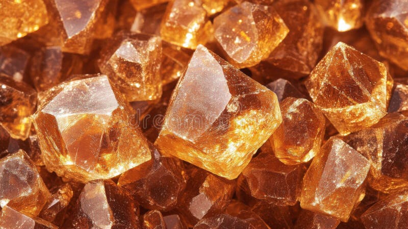 Amber Brown Sugar Crystals Close Up View Stock Illustration ...