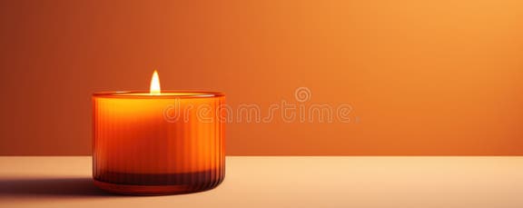 An Amber Candle Emitting a Warm Glow Stock Illustration - Illustration ...