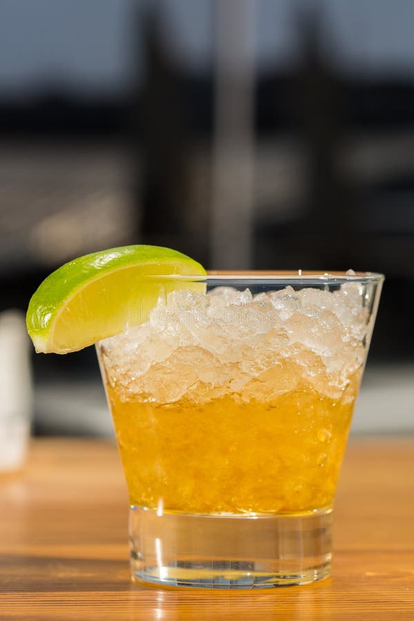 Amber cocktail in a glass stock image. Image of juice - 39476155