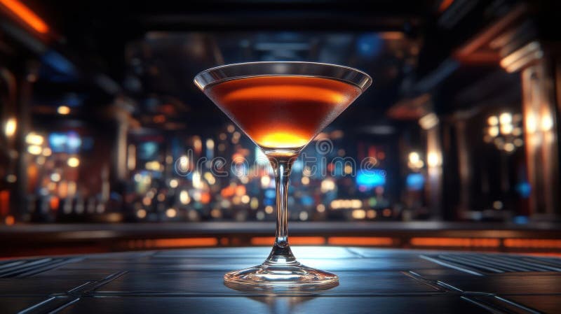 Amber Cocktail in a Stylish Bar Stock Image - Image of alcoholic, mixed ...