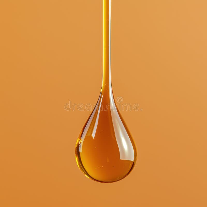 Amber-colored liquid drop stock illustration. Illustration of simple ...
