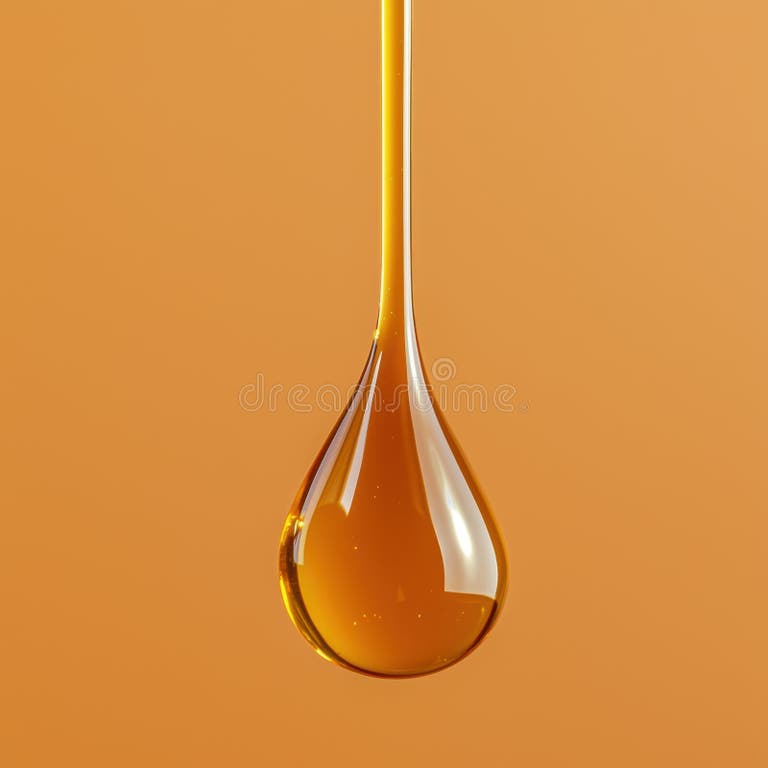 Amber-colored liquid drop stock illustration. Illustration of simple ...