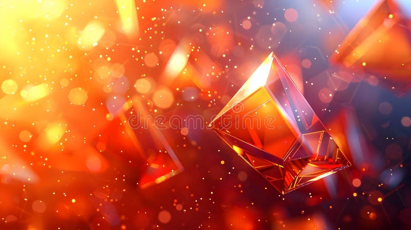 Amber Crystal 3D Render Abstract Background Stock Illustration ...