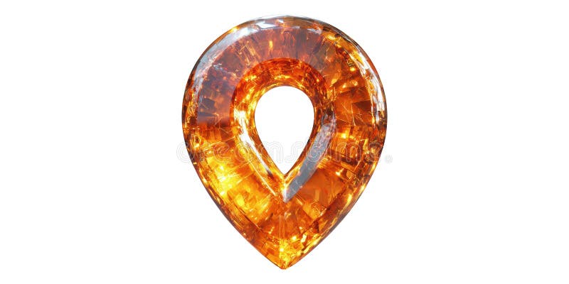 Amber Crystal Location Marker Isolated on Transparent Background Stock ...