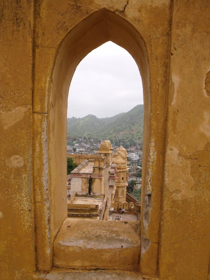 View from a Window at the Amber Fort in Jaipur, India Stock Photo ...