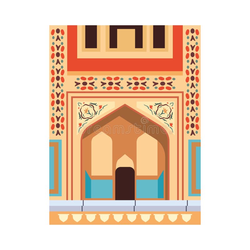 Amber Fort Palace Front View Stock Vector - Illustration of amber ...