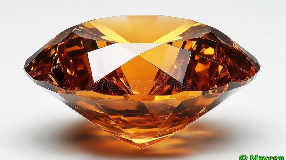 Amber Gem, Cut, Facets, and Sparkle Stock Illustration - Illustration ...