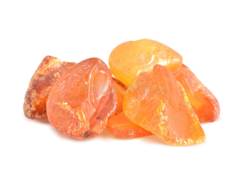 Amber Gemstone in Group Isolated on White Stock Photo - Image of ...