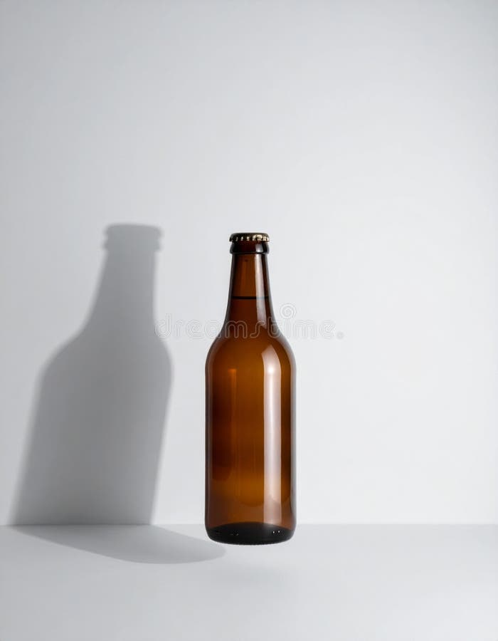 Amber Glass Beer Bottle on White Background Stock Illustration ...