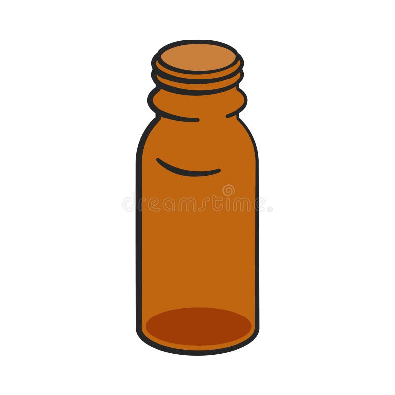 Amber Glass Bottle Vector stock vector. Illustration of isolated ...