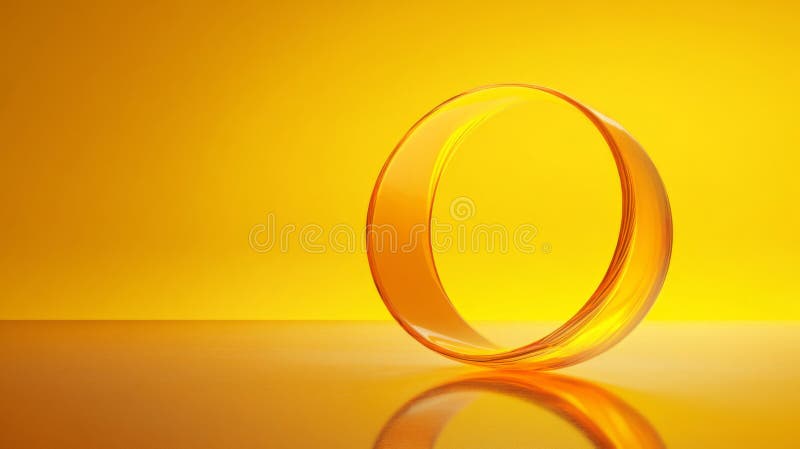 Amber Glass Circle on Yellow Background Stock Illustration ...