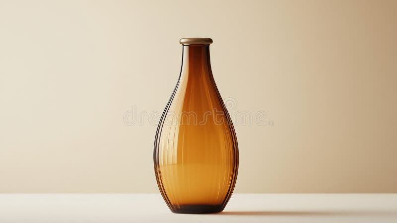 Amber Glass Vase on a Neutral Background Stock Photo - Image of glass ...