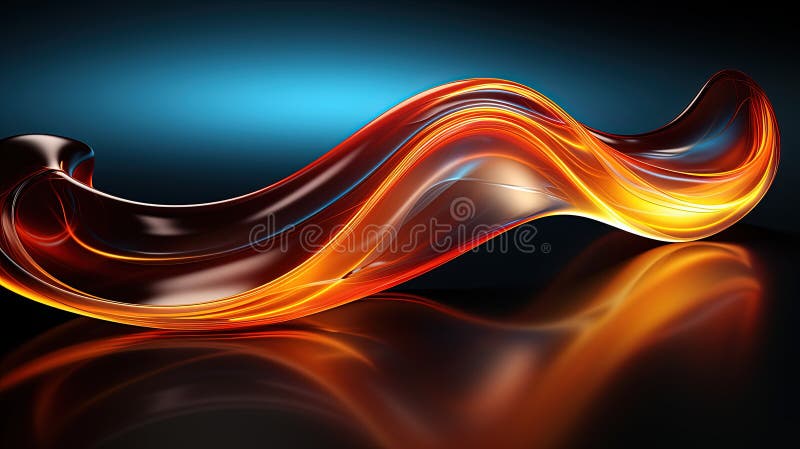 Amber Glow Lines on Black stock illustration. Illustration of lines ...