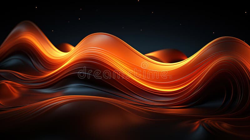 Amber Glow Lines on Black stock illustration. Illustration of lines ...