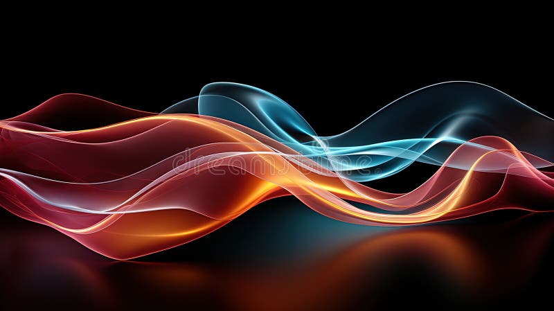 Amber Glow Lines on Black stock illustration. Illustration of ...