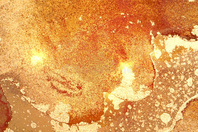 Abstract Amber Yellow and Gold Alcohol Ink Pattern with Marble Texture ...