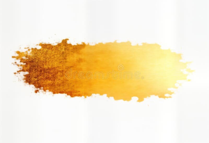Amber, Gold Paint Strokes Create Dynamic Splash on White Background ...