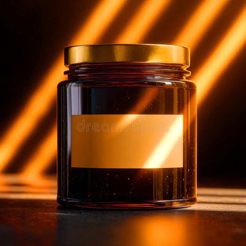 Amber Honey Jar Product Mockup with Blank Label Stock Illustration ...