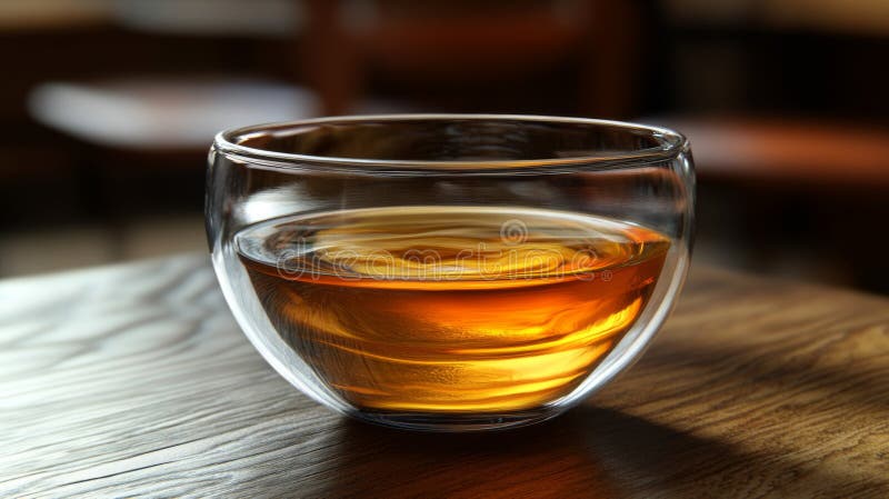 Amber Liquid in Double Walled Glass Cup Stock Illustration ...