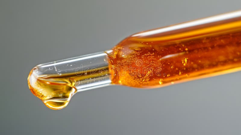 Amber Liquid Dripping from Glass Dropper Stock Illustration ...