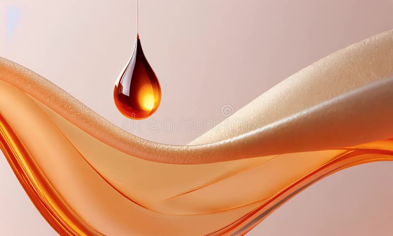 Amber Liquid Drop Falling Onto a Wavy, Textured Surface Stock Footage ...