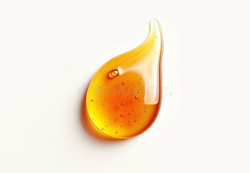Amber Liquid Droplet with Bubbles Stock Illustration - Illustration of ...