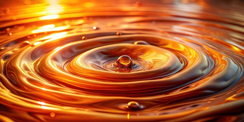 Amber Liquid S Radiant Ripples a Close-up Study of Concentric Circles ...