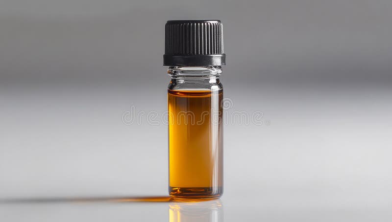 Amber Liquid in Crystal Glass on Blue Background. Stock Photo - Image ...