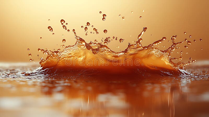 Amber liquid splash crown stock illustration. Illustration of yellow ...