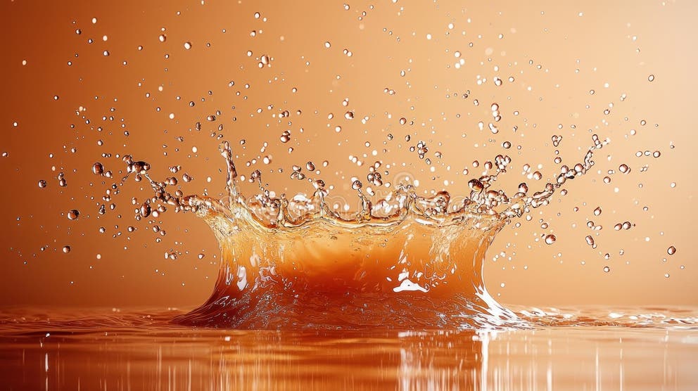 Amber Liquid Splash Crown, Studio Backdrop, Beverage Advertisement ...