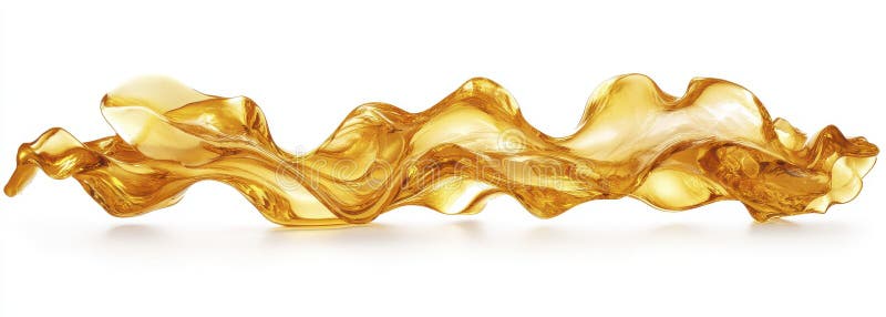 Amber Liquid Splash Dynamic Wave Motion Isolated on White Stock ...