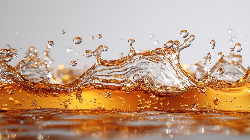 Amber Liquid Splash, Studio Backdrop, Close-up, Texture Stock ...