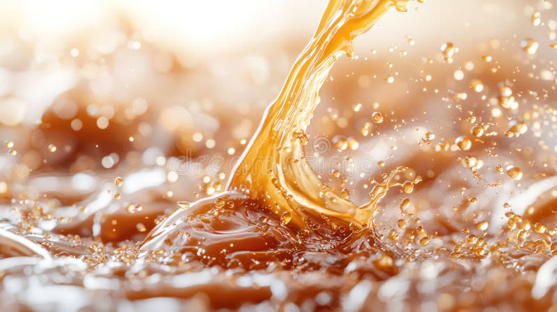 Amber Liquid Splash, Studio Backdrop, Sunlight, Beverage Advertising ...