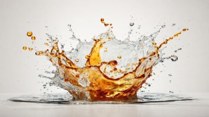 Amber Liquid Splash in Water Stock Illustration - Illustration of ...