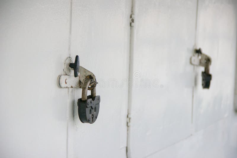 Amber Lock in Hanging on the Door Stock Photo - Image of antique ...