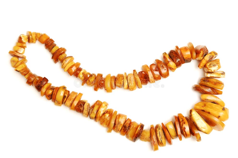 Amber necklace. stock image. Image of isolated, opaque - 3967087