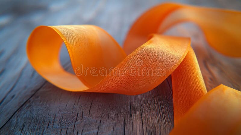 Amber Ribbon Curls on Wooden Surface Stock Illustration - Illustration ...