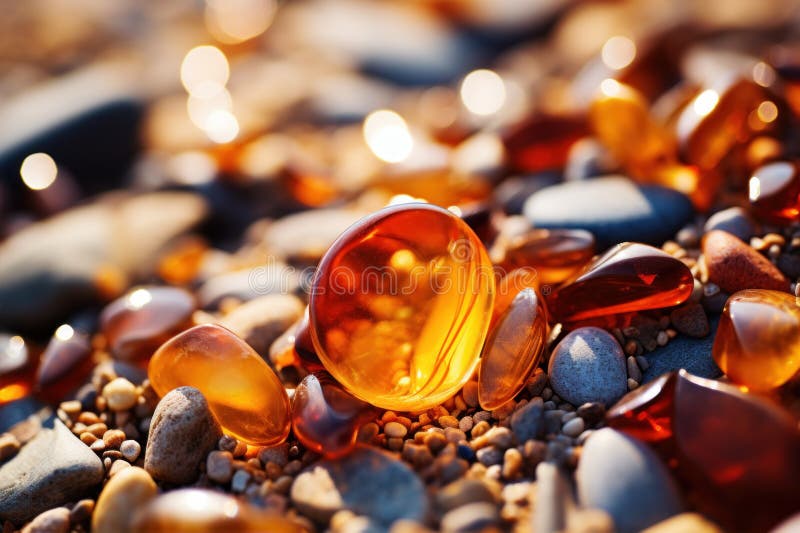 Amber on Sand on the Beach in Sunshine Stock Illustration ...