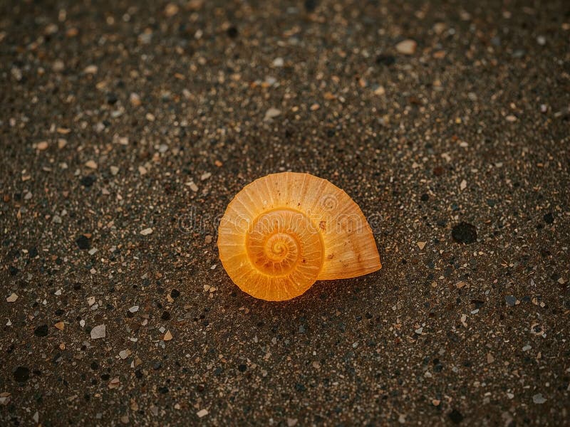 Amber Snail Shell on Concrete, a Macro Study of Natures Textures and ...