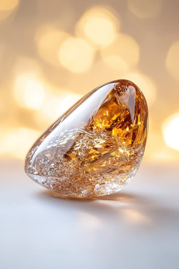 This Amber Stone Features Striking Metallic Flecks and Golden ...