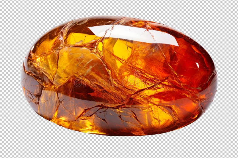 Amber Stone Isolated on Clear White Background Stock Illustration ...
