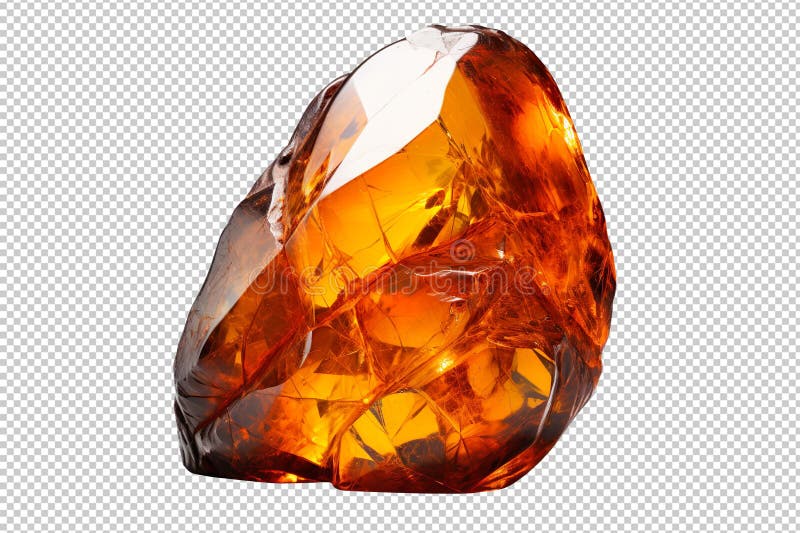 Amber Stone Isolated on Clear White Background Stock Illustration ...