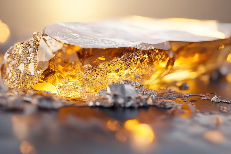 Amber Stone Reveals a Stunning Array of Metallic Flecks and Golden ...