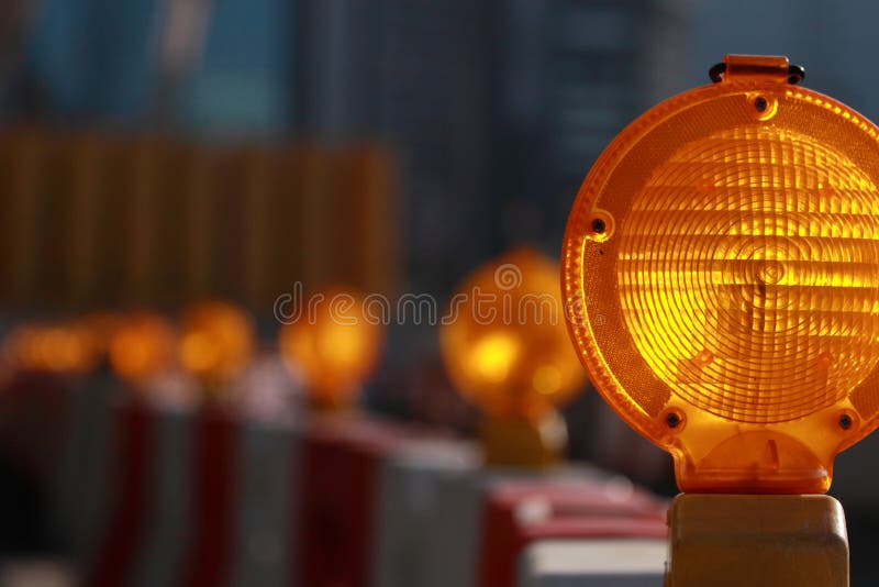 Amber Traffic Light in City Stock Image - Image of exterior ...
