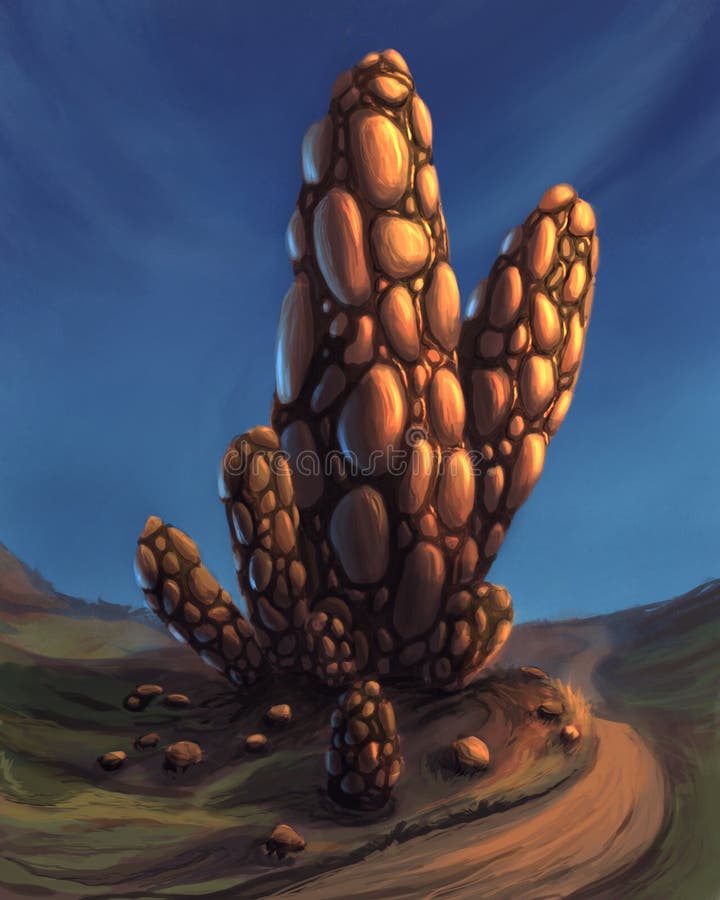 The amber tree in a field stock illustration. Illustration of forest ...