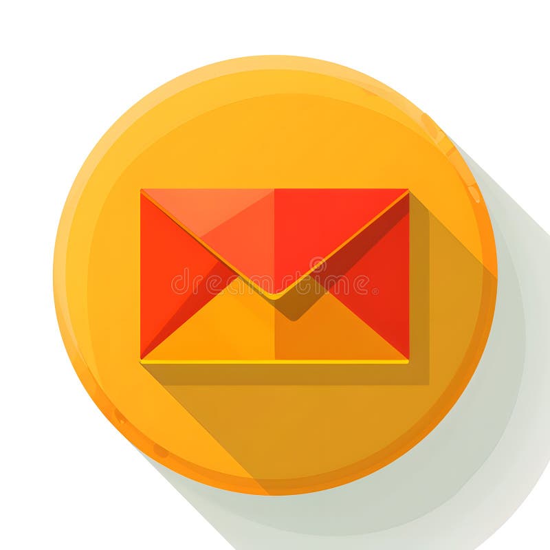 Amber Triangle Logo with Red Envelope Symbol Inside Yellow Circle Stock ...